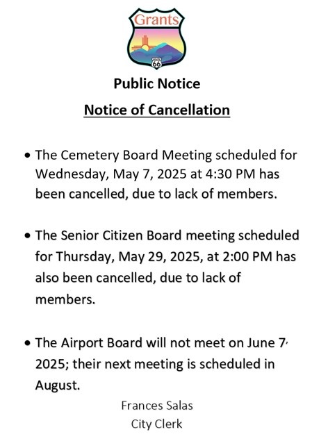 Public Notices City of Grants