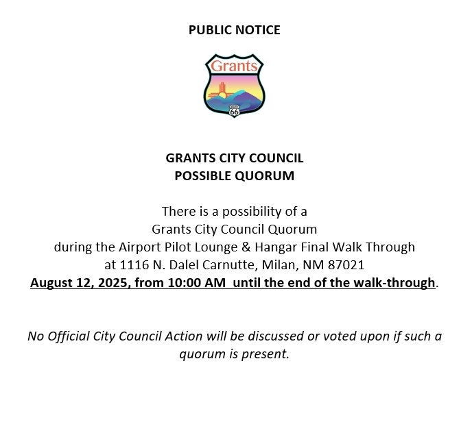 Public Notices City of Grants